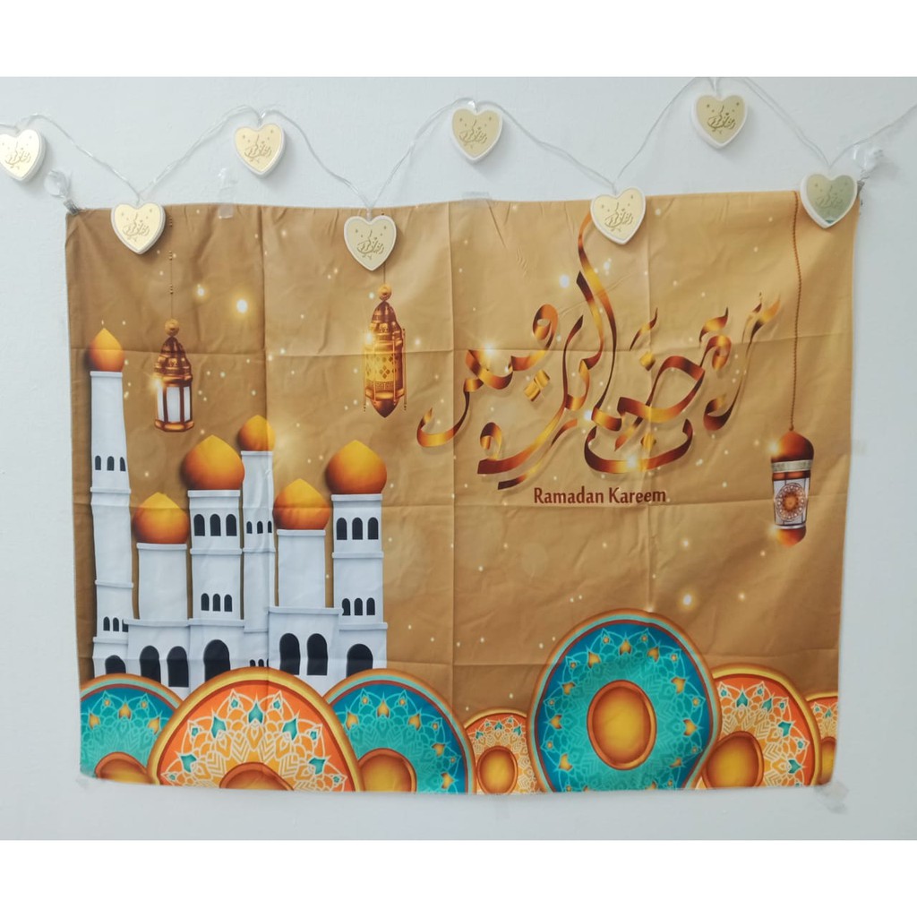 KAIN LATAR BELAKANG CORAK MUSLIM/EID MUBARAK BACKGROUND TAPESTRY ...