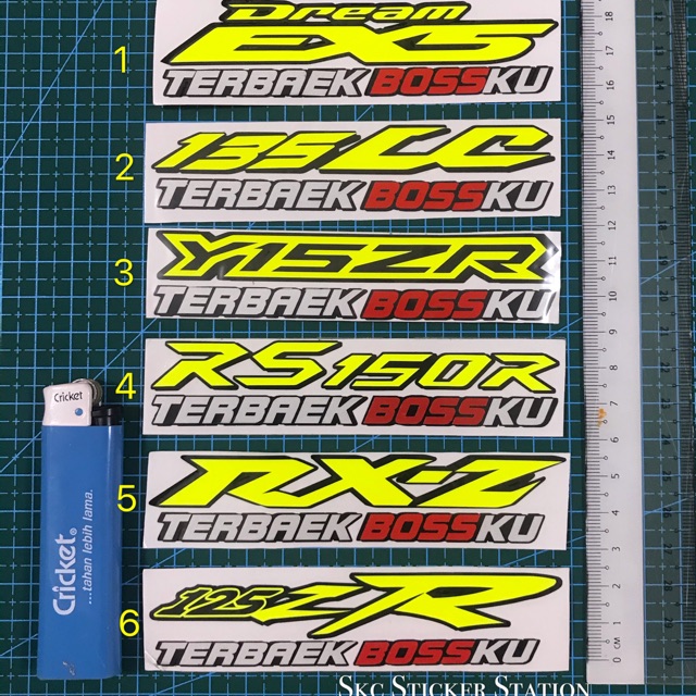 Sticker Cutting Terbaik Bossku EX5/ 135LC/ Y15ZR/ RS150R/ RXZ/ 125ZR ...