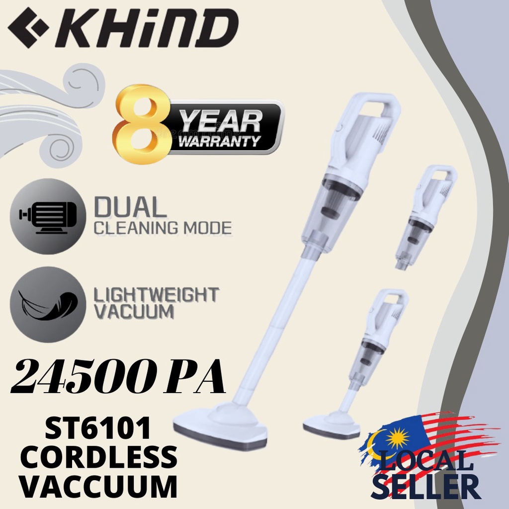 KHIND ST6101 Wireless Car Vacuum Cleaner Rechargable Cordless Vacum ...