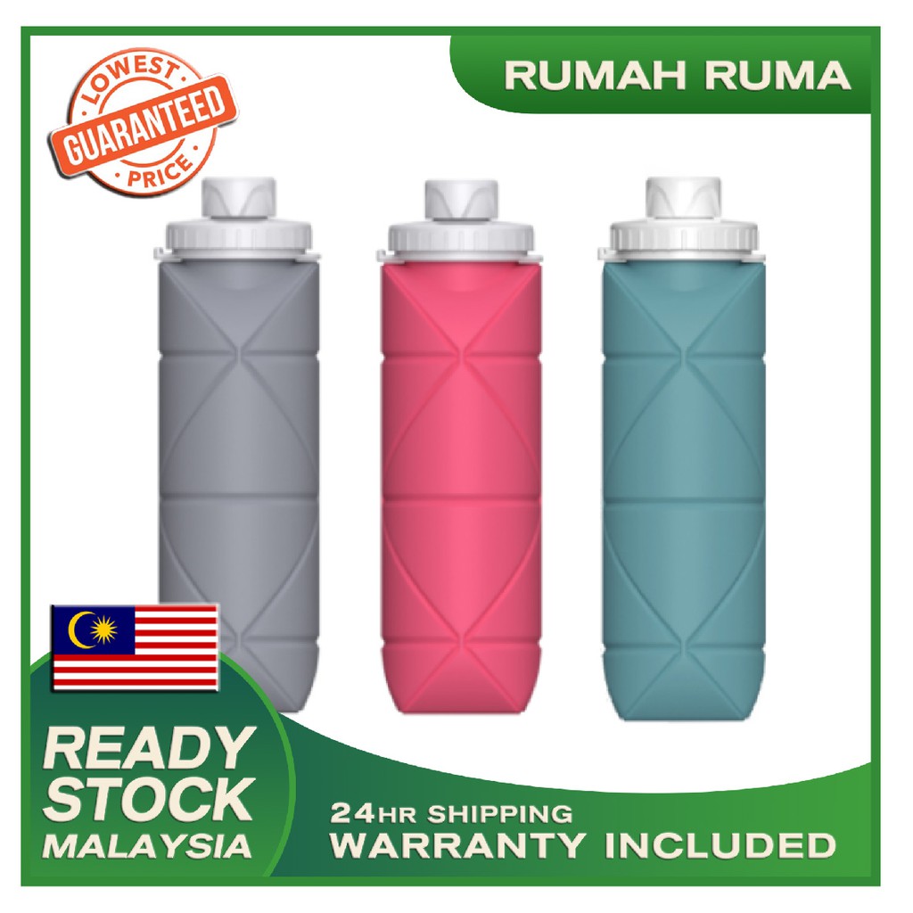 Foldable Collapsible Water Bottle Silicone Portable Reusable BPA Free ...