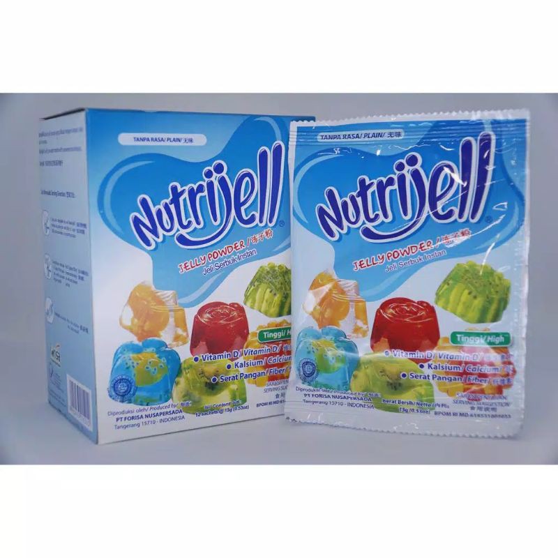 Nutrijell Jelly Powder (PLAIN) 15gr - 1 Box Contents 12 Pcs | Shopee ...
