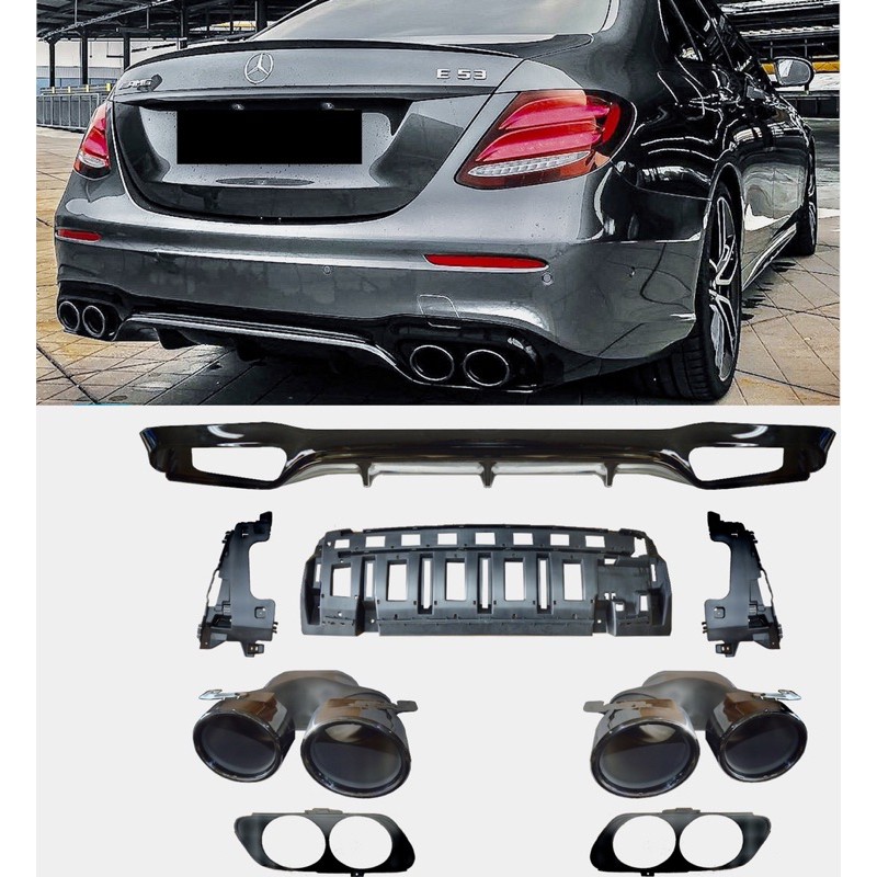 Mercedes Benz w213 sedan e53 amg rear diffuser lip splitter exhaust ...