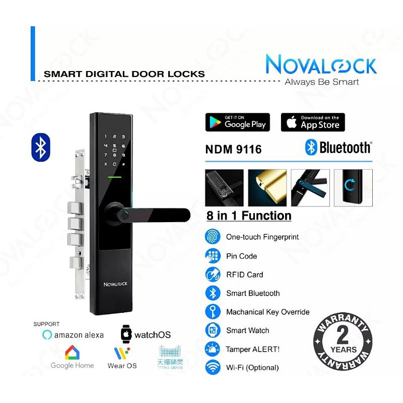 NOVA LOCK NDM 9116 SMART DIGITAL LOCK MORTISE LOCK FINGERPRINT LOCK HOME SECURITY SMART LOCK ...