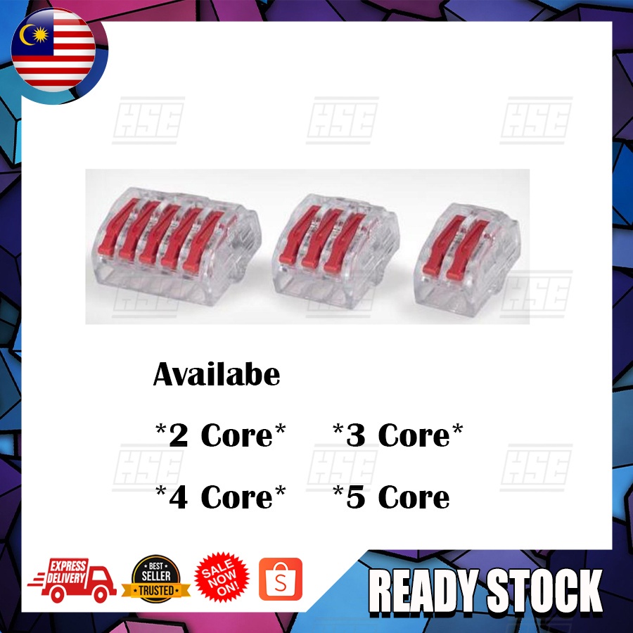 Fast Cable Wire Connector Releasable Spring Terminal 2/3/4/5 Way ...