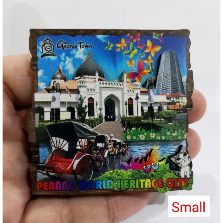 [W1] Penang & Kuala Lumpur, Malaysia Wooden Fridge Magnets. | Shopee ...