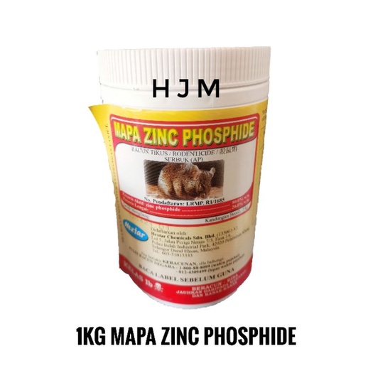 1KG HEXTAR MAPA ZINC PHOSPHIDE zinc phosphide 80% Ubat Hitam Racun ...