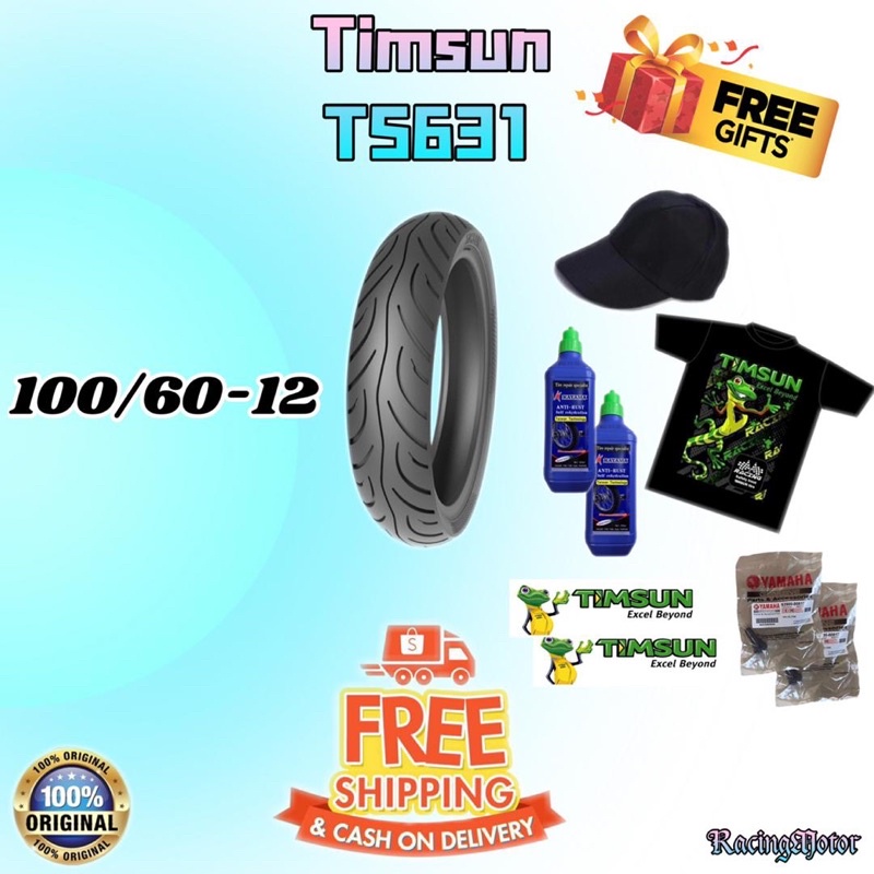 🔥Free Gift🔥TIMSUN Tayar Tubeless TS631 100/60-12 | Shopee Malaysia