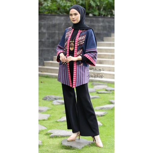 KATUN Shafiy Short Outer Mina Batik Ethnic Weaving Combination Cotton ...