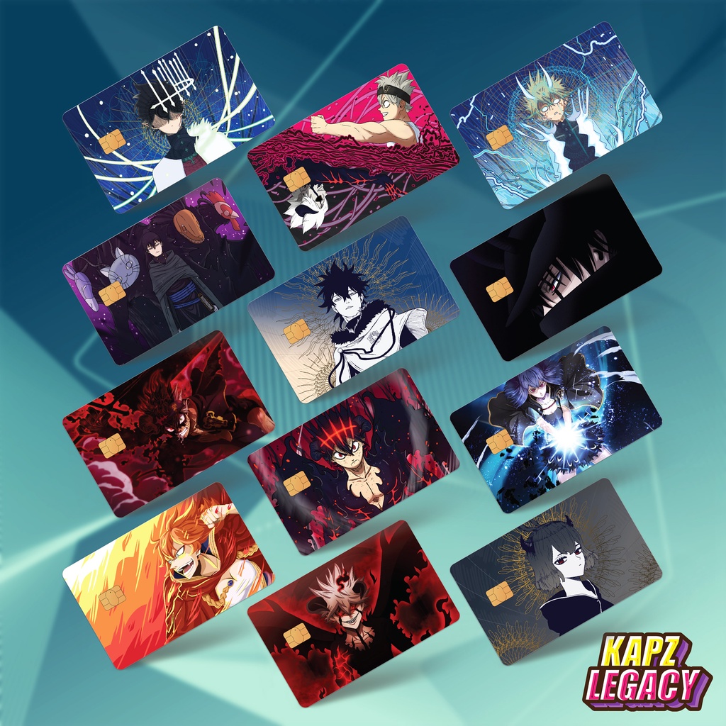KapzLegacy Black Clover Anime ATM Bank Sticker Card Cover Access Touch ...