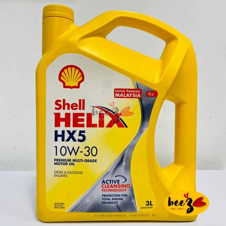 SHELL HELIX HX5 10W-30 Mineral Engine Oil (3L) | Shopee Malaysia