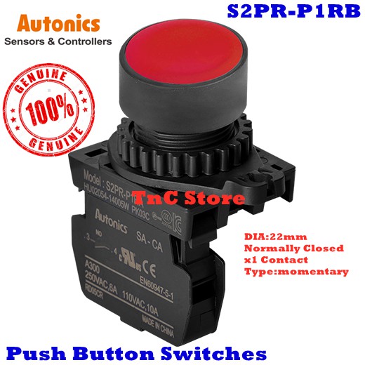 Autonics Push Button Switches S2PR-P1GA Green Push Button Dia 22mm S2PR ...