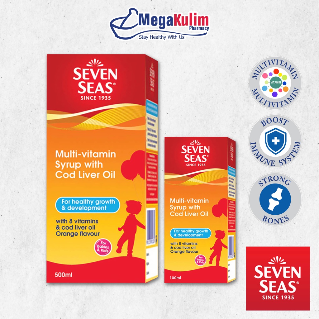 Sevenseas Multi-Vitamin Syrup With Cod Liver Oil (100mL / 100 + 500mL ...