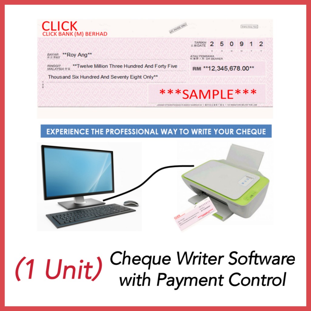 1 Unit X Cheque Writer Software with Payment Control ( Model: N-1.0 ...