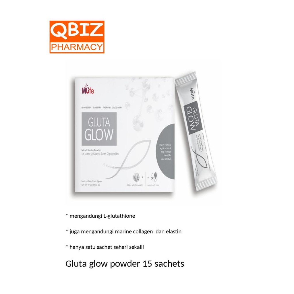 Gluta Glow Powder with L-glutathione, marine collagen, astaxanthin and ...
