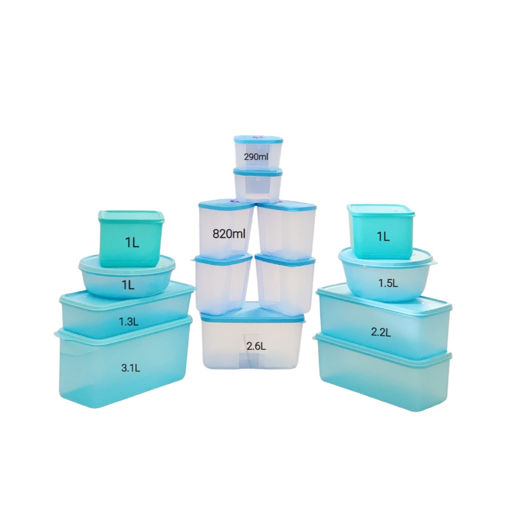 Tupperware Blue Ocean Cool and Freezer Box Set 15 | Shopee Malaysia