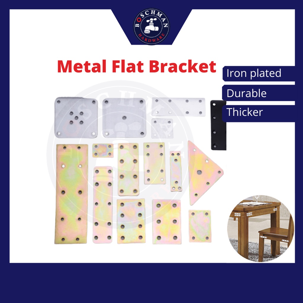 Metal Flat Bracket Mending Plate Repair Fixing Bracket Corner Connector ...
