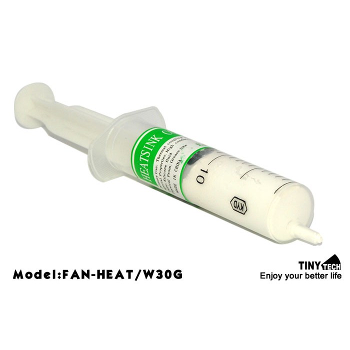 THERMAL GREASE 30G WHITE COLOR HEATSINK COMPOUNDS Thermal paste TinyTech MODEL FAN-HEAT/W30G ...