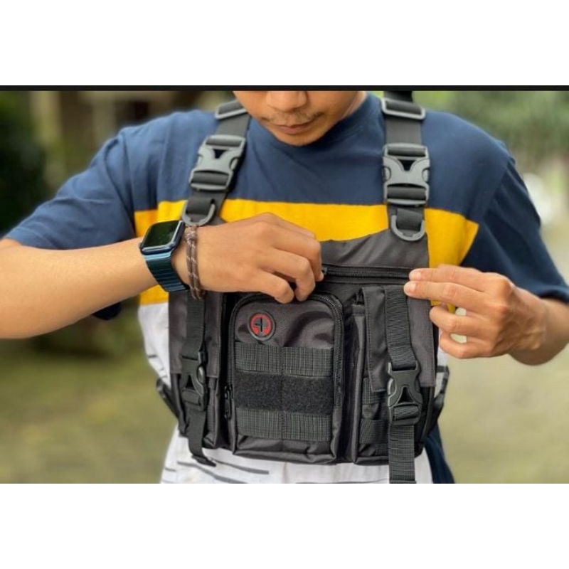 Latest Men's CHEST BAG CHEST RIG BAG Men's Sling BAG BLACK ORIGINAL ...