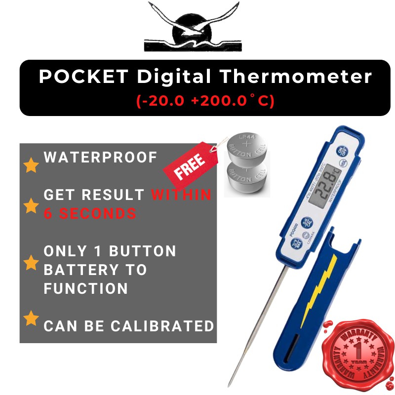 Comark PDQ400 [1 YEAR WARRANTY] Waterproof Pocket Digital Thermometer ...
