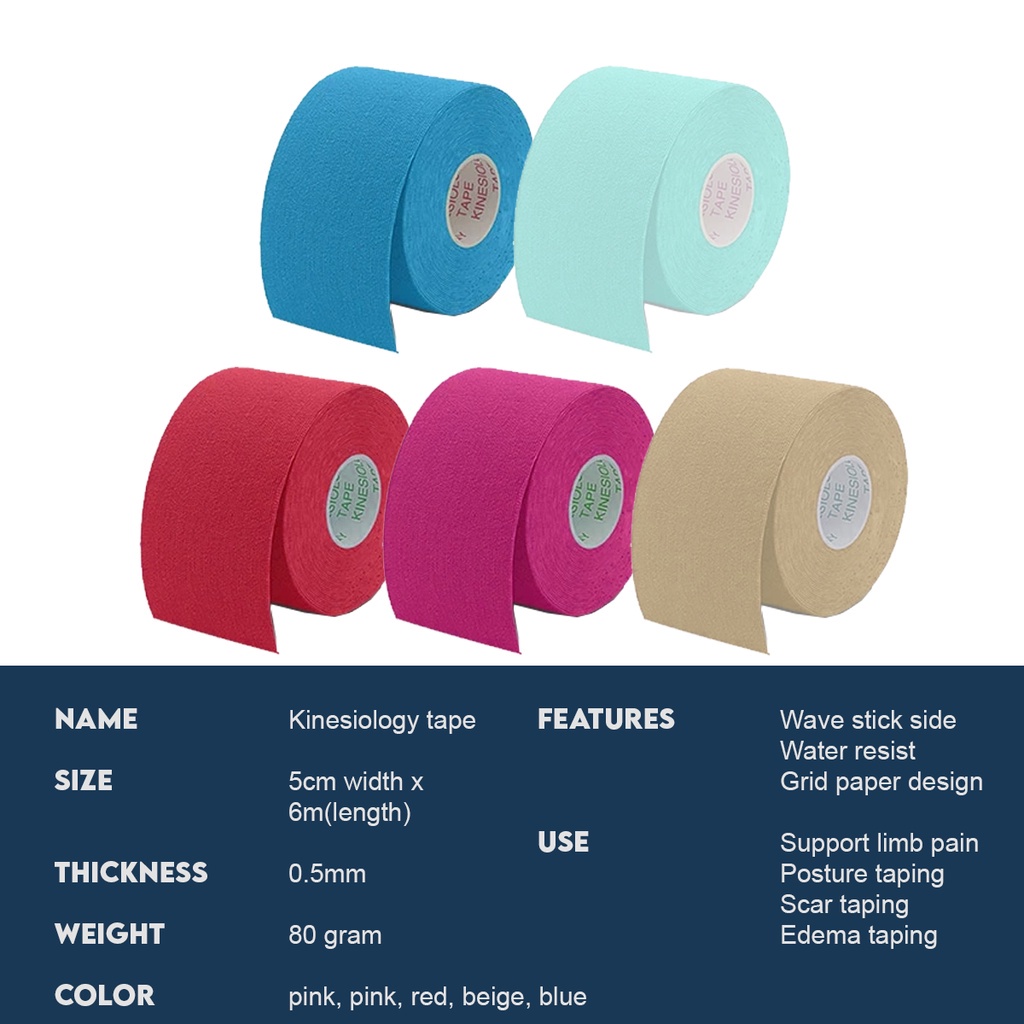Fitness Kinesiology Sport Elastic Tape Physio Strapping Muscle Tape ...