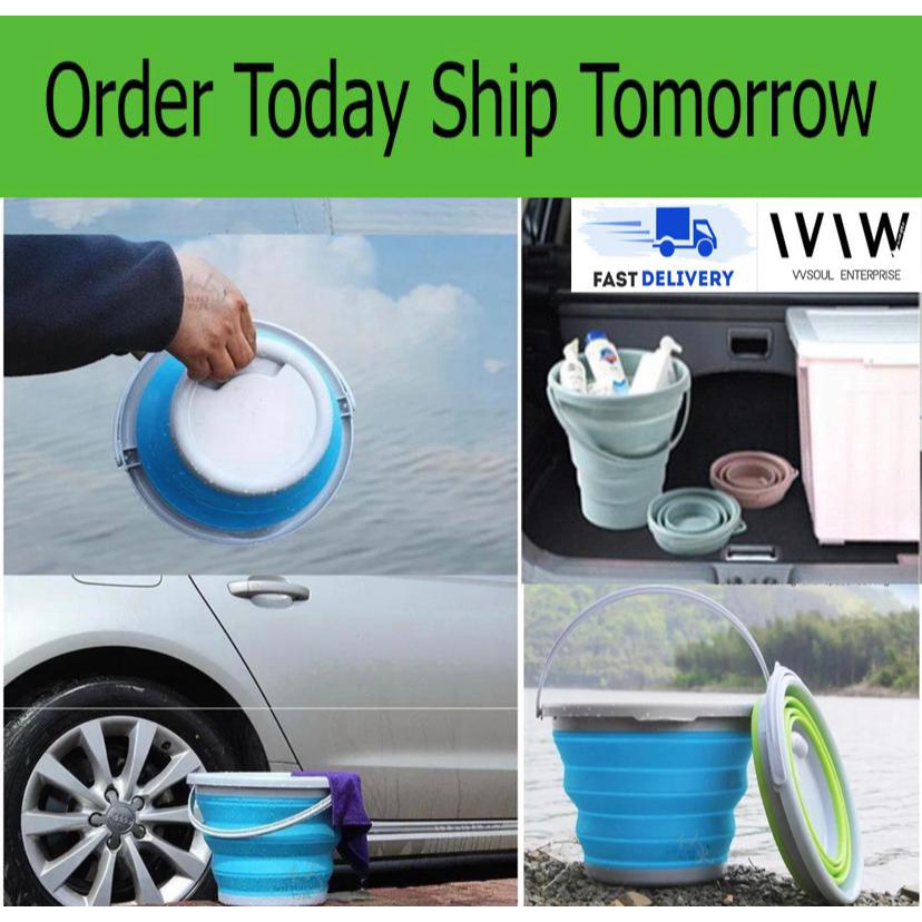 Ready Stock /Foldable Bucket /Baldi Lipat /Folding Pail Car Washing ...
