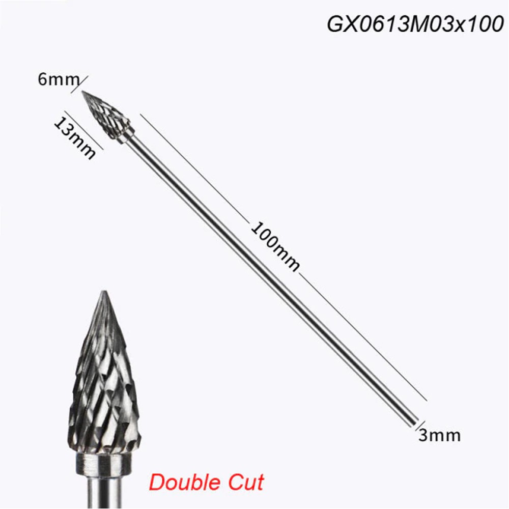 1pcs 100mm Tungsten Carbide Burr Extra Long Single Cut Double Cut ...