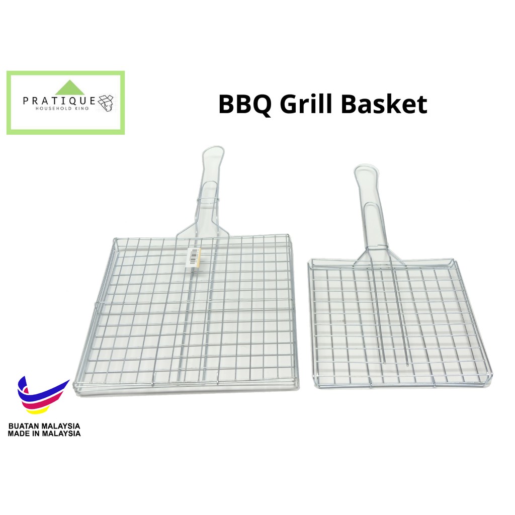 BBQ Grill Basket Net/ Grilling Rack/Steel Barbecue Mesh Grilled Fish ...