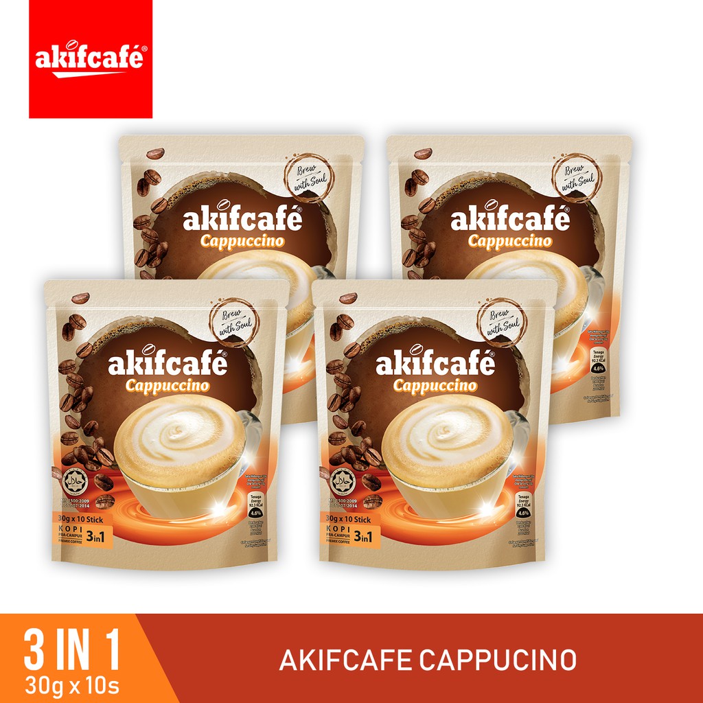 Akifcafe Cappucino 4 Combo ( 30 g X 10 Stick ) | Shopee Malaysia