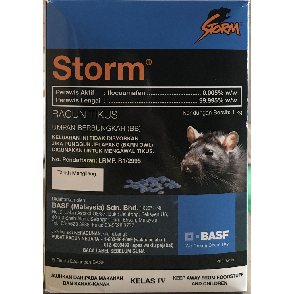 * ORIGINAL * BASF Storm 1kg / racun serangga / tikus / flocoumafen ...