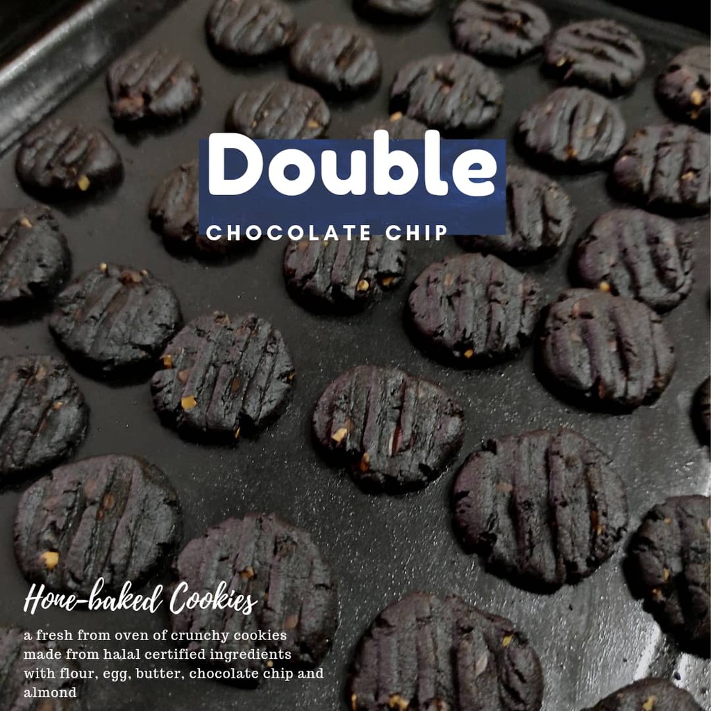 Double Chocolate Chip Cookies Crunchy Sedap Biskut Raya Doorgift HALAL ...