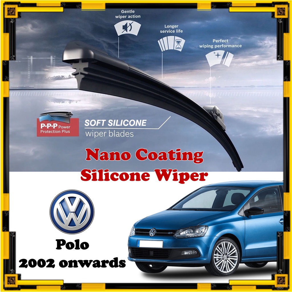 Volkswagen Polo - Nano Coating Soft Silicone Car Wiper Blades - 1 Pair ...
