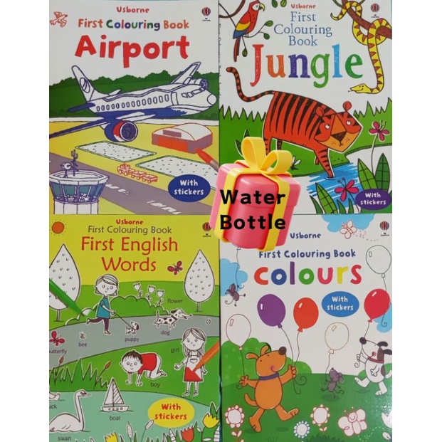 SNT(USBO) Usborne Book / Kids / Buku (4 /set) Colouring Book / Sticker ...