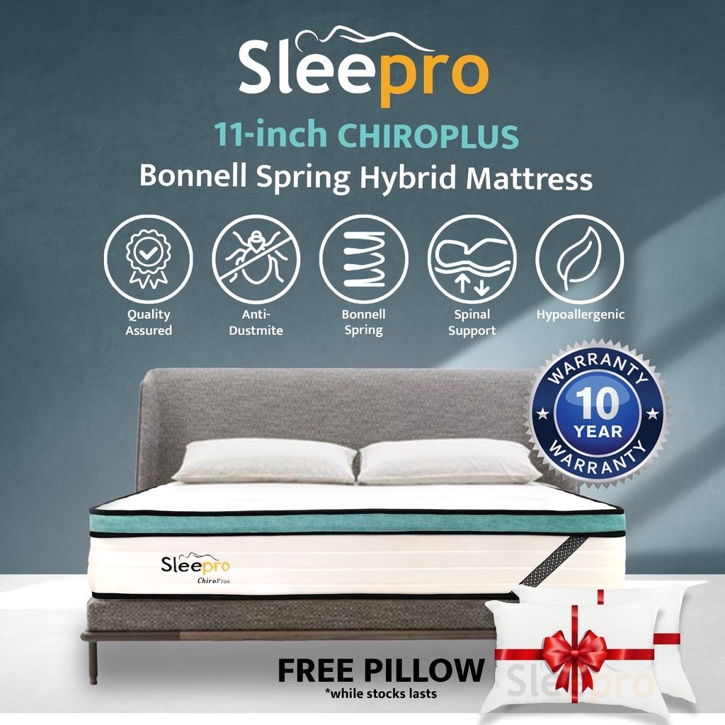 Sleepro Chiroplus 11-inch Bonnell Spring Hybrid Mattress (Single / Super Single /Queen / King ...