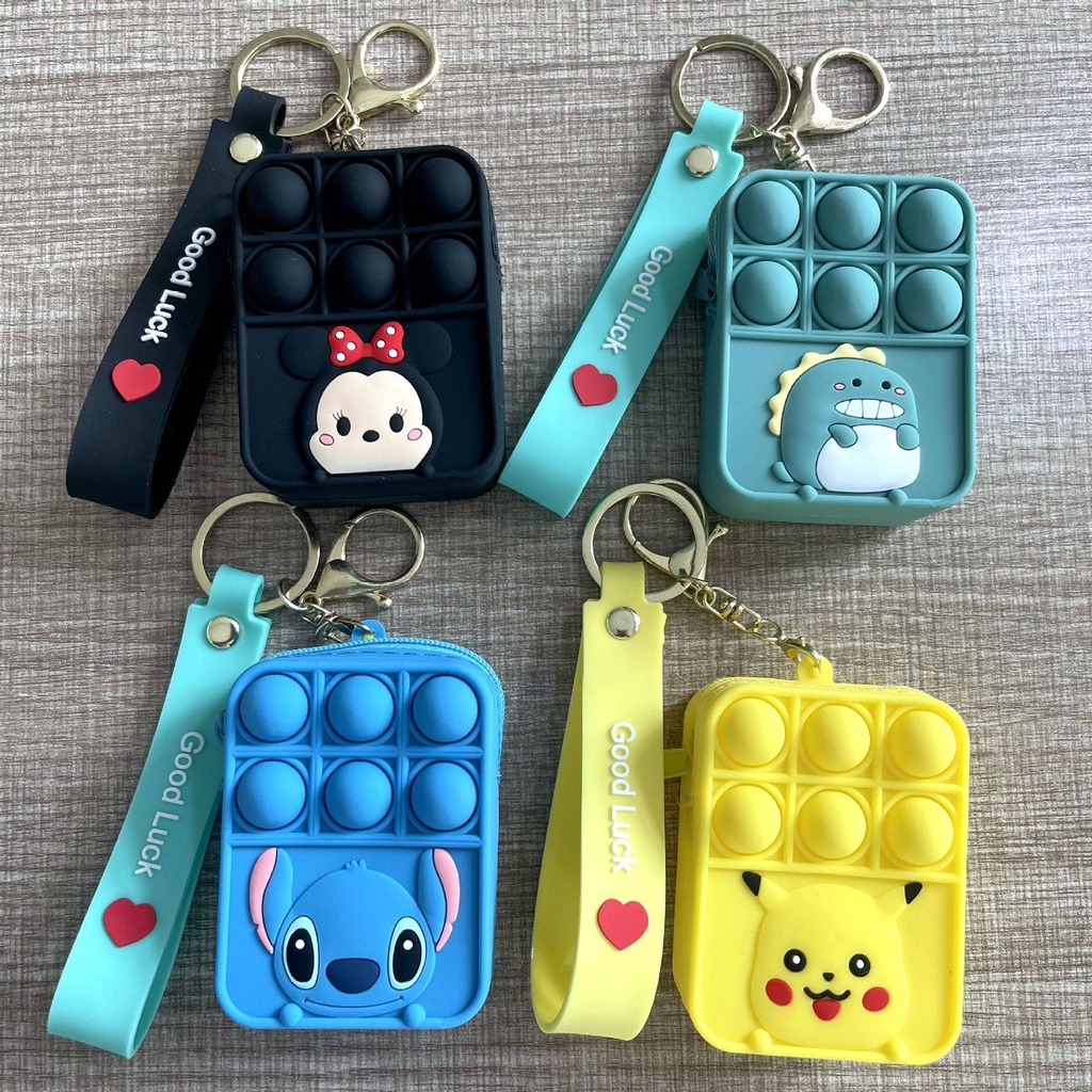 Pop it new Pikachu Mickey Mouse Stitch rodent pioneer coin purse animal ...