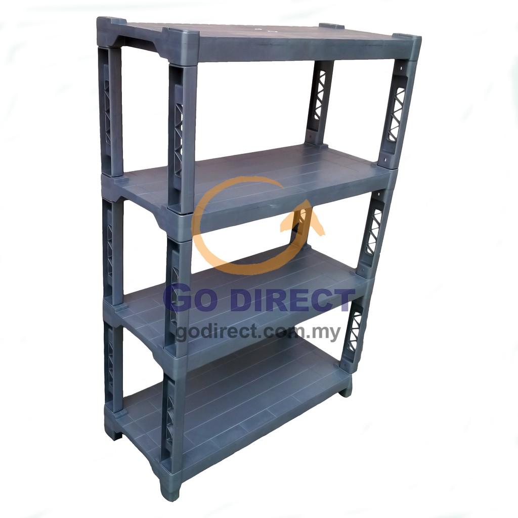 1X TOYOGO 4Tiers Black Plastic Rack Storage Cabinet Organizer kitchen ...