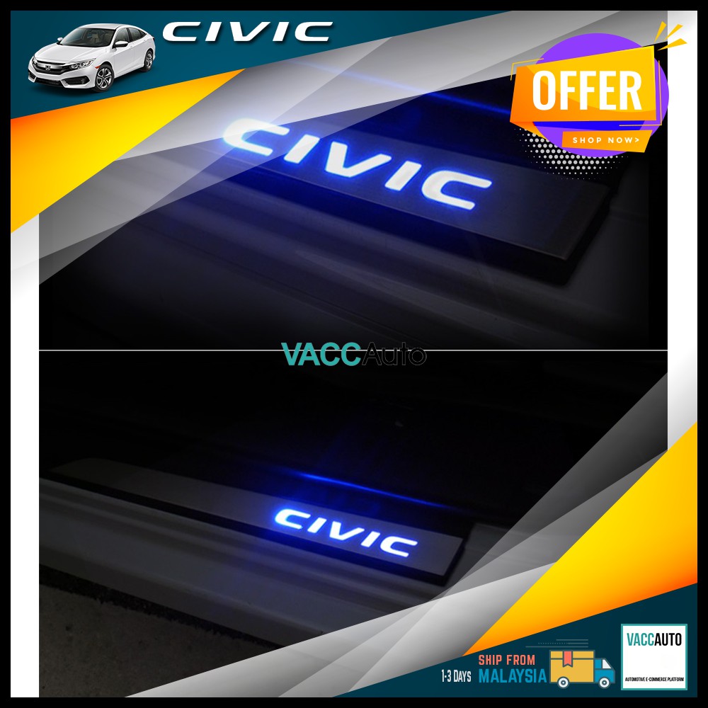 Honda Civic FC 10th OEM LED Door Step / Scuff Plate Door Cover Panel ...