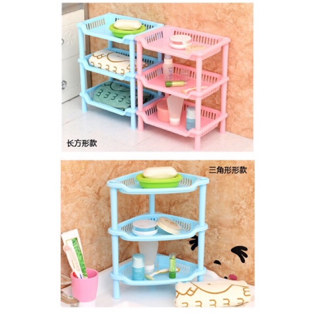 EZDIY 3 tier triangle square plastic rack shelf kitchen bathroom ...