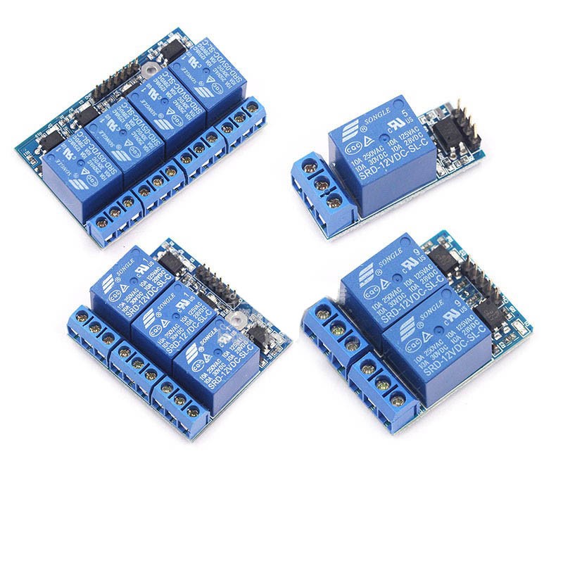 3.3V/5V or 12V 1/2/3/4Channel Relay Module 5mA With Optocoupler ...