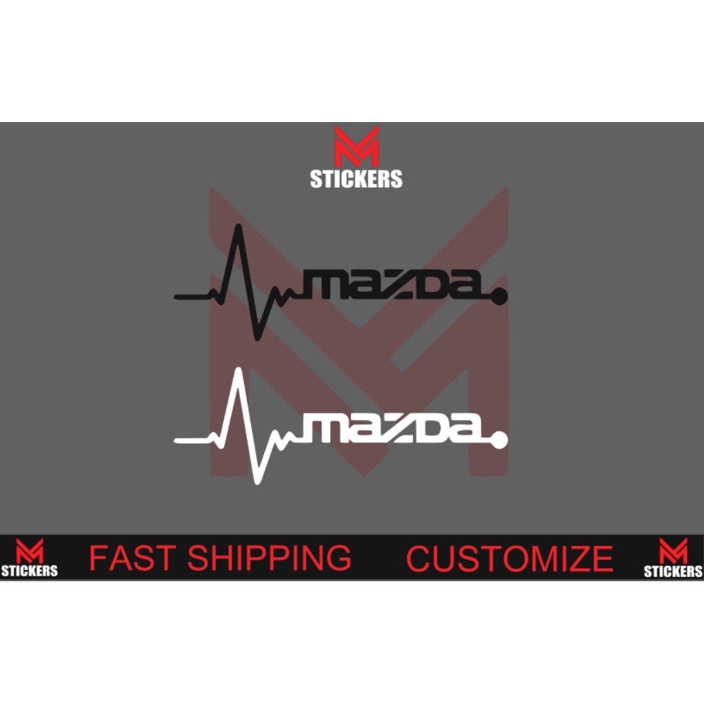 MAZDA Heartbeat Automotive Decal Vinyl Sticker | Shopee Malaysia