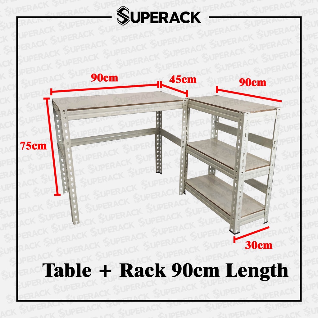SUPERACK Boltless Rack Shelf Rack Work Desk Writing Table Rak Buku Meja ...