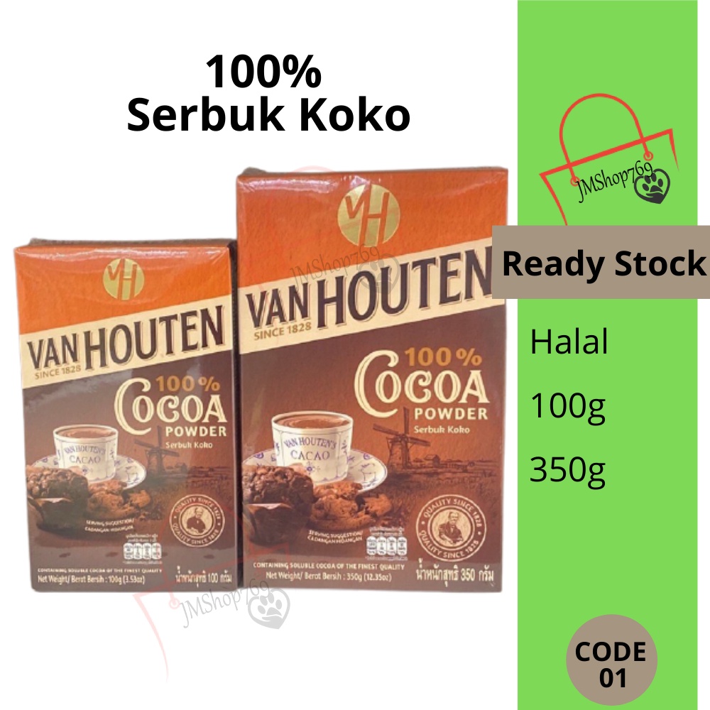 Serbuk Koko Van Houten Coco Powder 100gm, 350gm Cocoa For Drink Cake ...