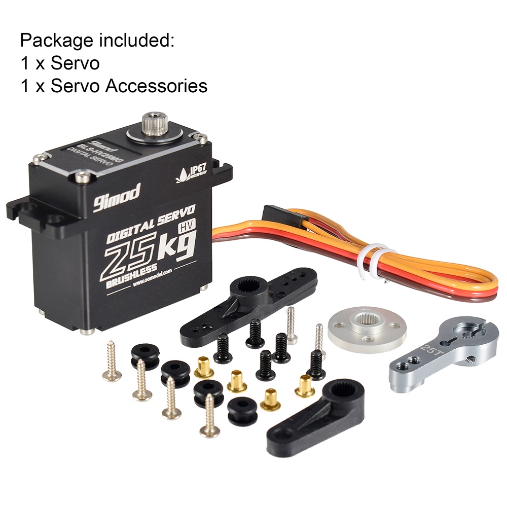 9imod Waterproof Brushless Coreless Servo 45KG 35KG 25KG 180 Degree ...