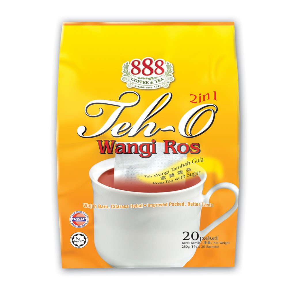 O Wangi Ros Pot Bag (14g x 20's) 888 2 in 1 Teh | Shopee Malaysia