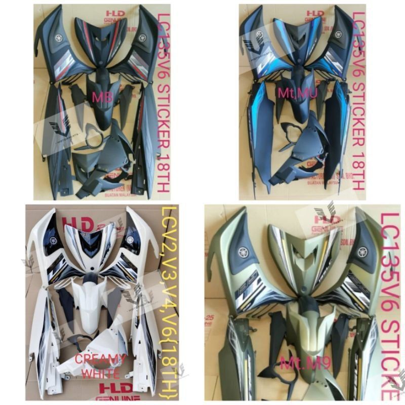 (Ready Stock) LC135 V6 HLD cover set 18th matt blue/matt black/matt ...