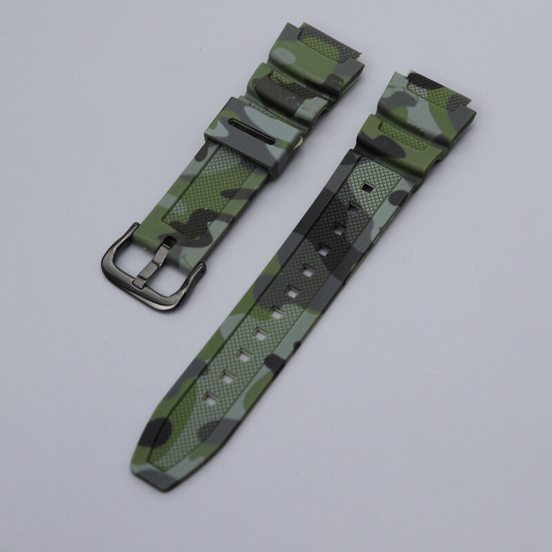 YIFILM 18mm Camouflage Silicone Watch Strap For Casio W-218H AE1200 ...