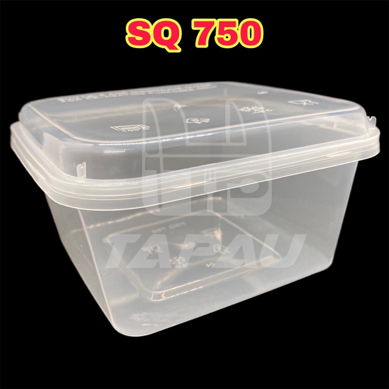 TAPAU - SQ 750 Square Disposable Plastic PP Food Container [ 50sets± ...