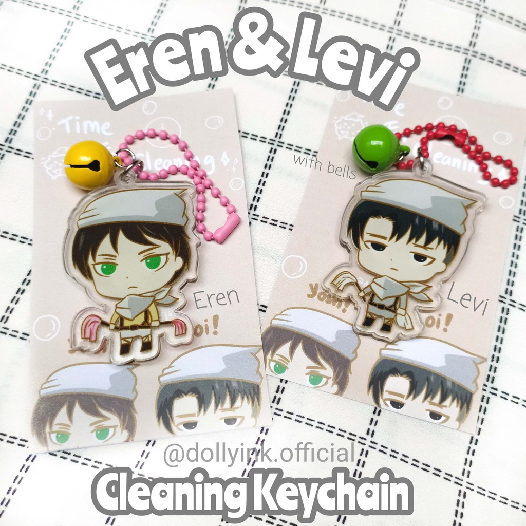 Attack on Titan Keychain/Eren & Levi Cleaning Keychain by dollyink ...