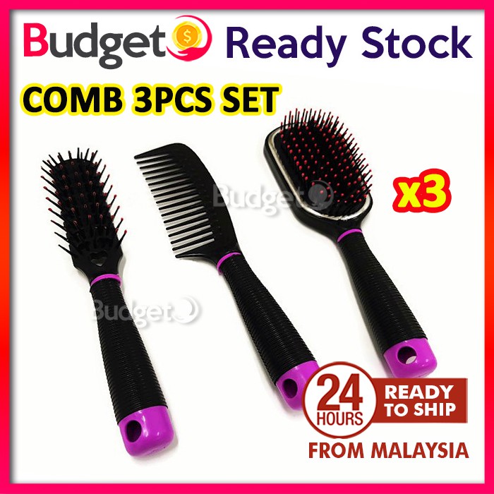 Ready Stock*3pcs Detangle Comb Set Air Cushion Comb Hair Comb Shower ...