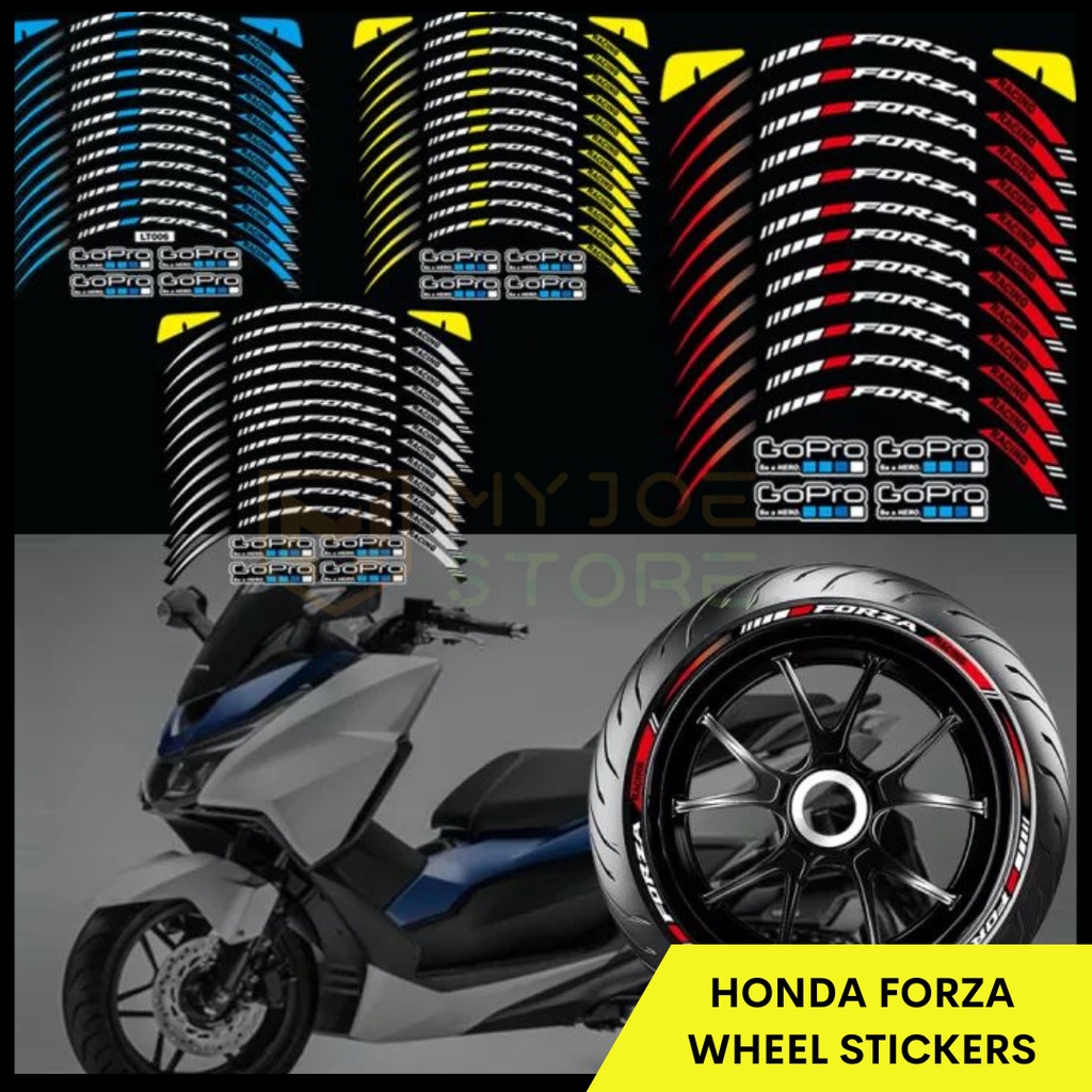 Honda Forza Reflective Waterproof Motorcycle Wheel Stickers Stripes Rim ...
