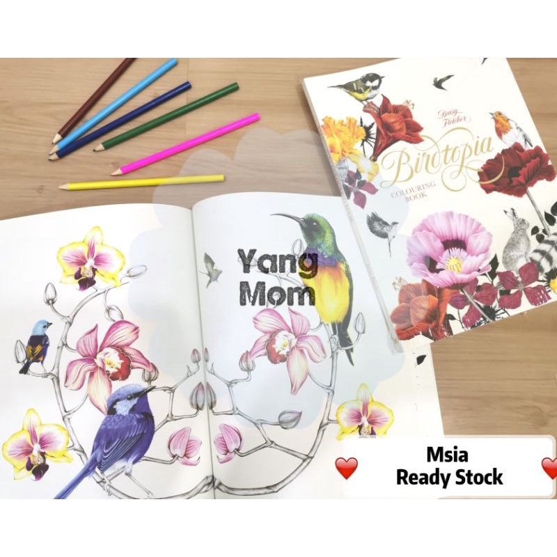 (BC) READY STOCK 84 Pages Adult Colouring Book Birdtopia Colouring Book ...